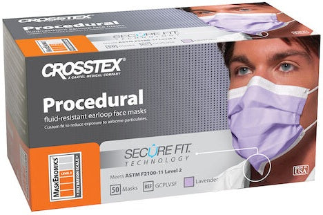 PROCEDURAL FACE MASK SECURE-FIT LEVEL 2 (50/BX)